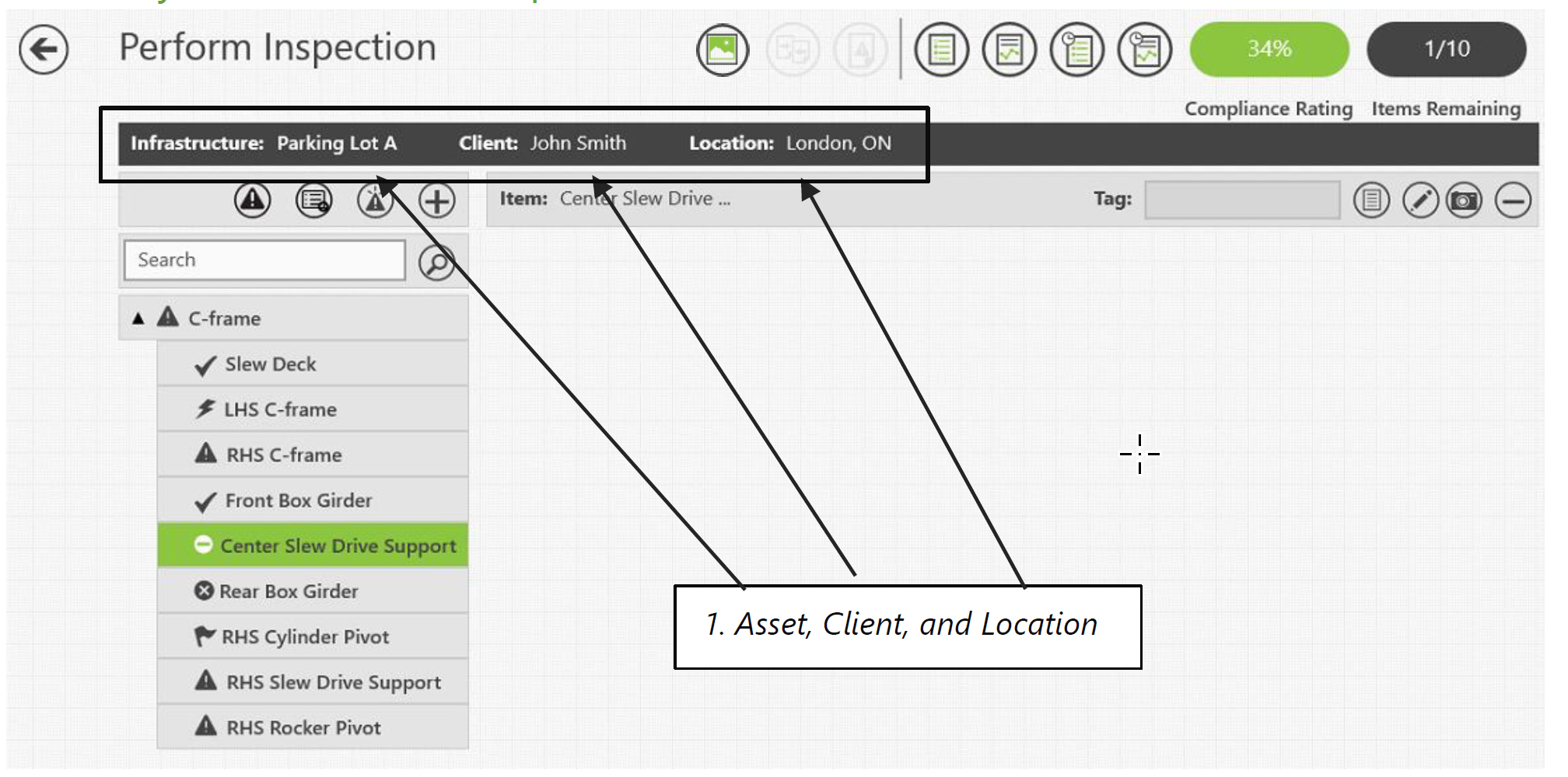 Field Eagle Tablet - Performing An Inspection Screen – Field Eagle