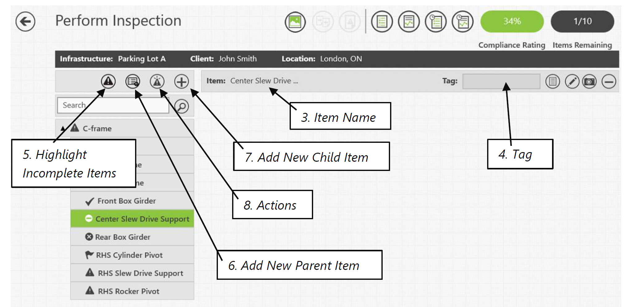 Field Eagle Tablet - Performing An Inspection Screen – Field Eagle