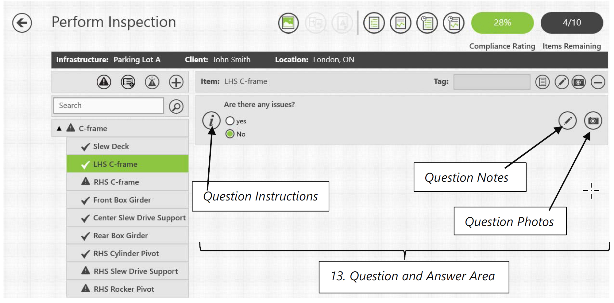 Field Eagle Tablet - Performing An Inspection Screen – Field Eagle