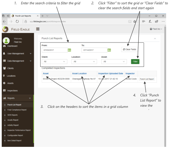 Company Portal - Punch List Report – Field Eagle