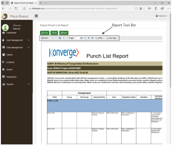Company Portal - Punch List Report – Field Eagle