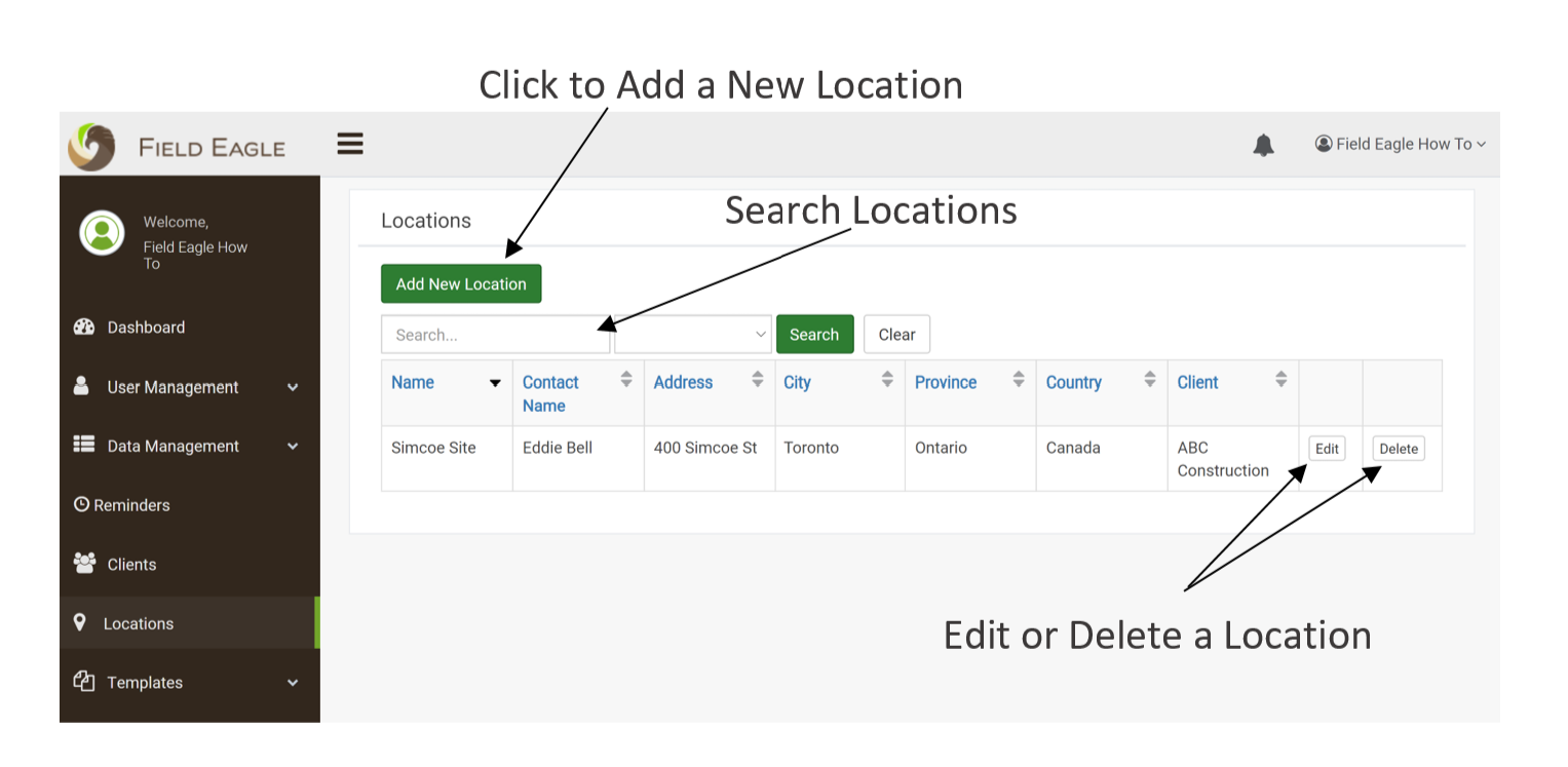 Company Portal - Locations – Field Eagle